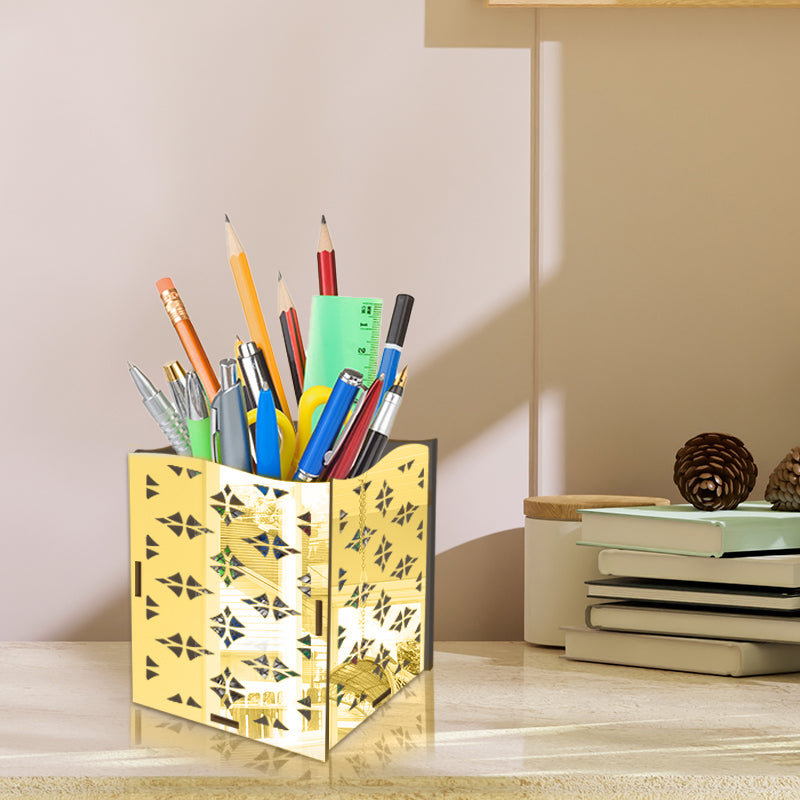 "HALF DIAMOND PATTERN", Acrylic mirror Pen stand | FHMax.com