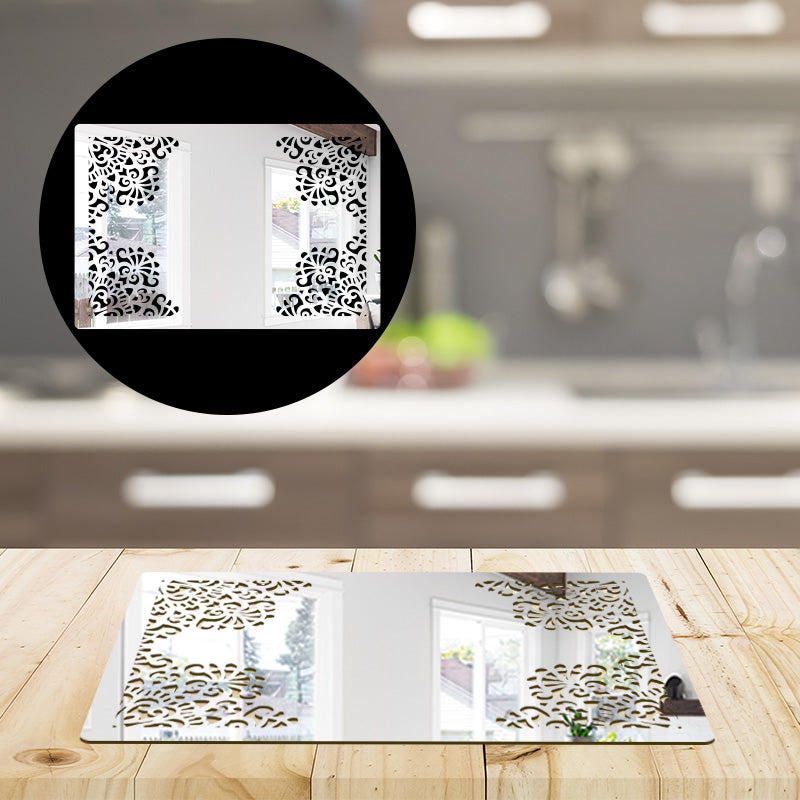 CORNER LACE BORDER, Acrylic Mirror Table Mat | FHMax.com