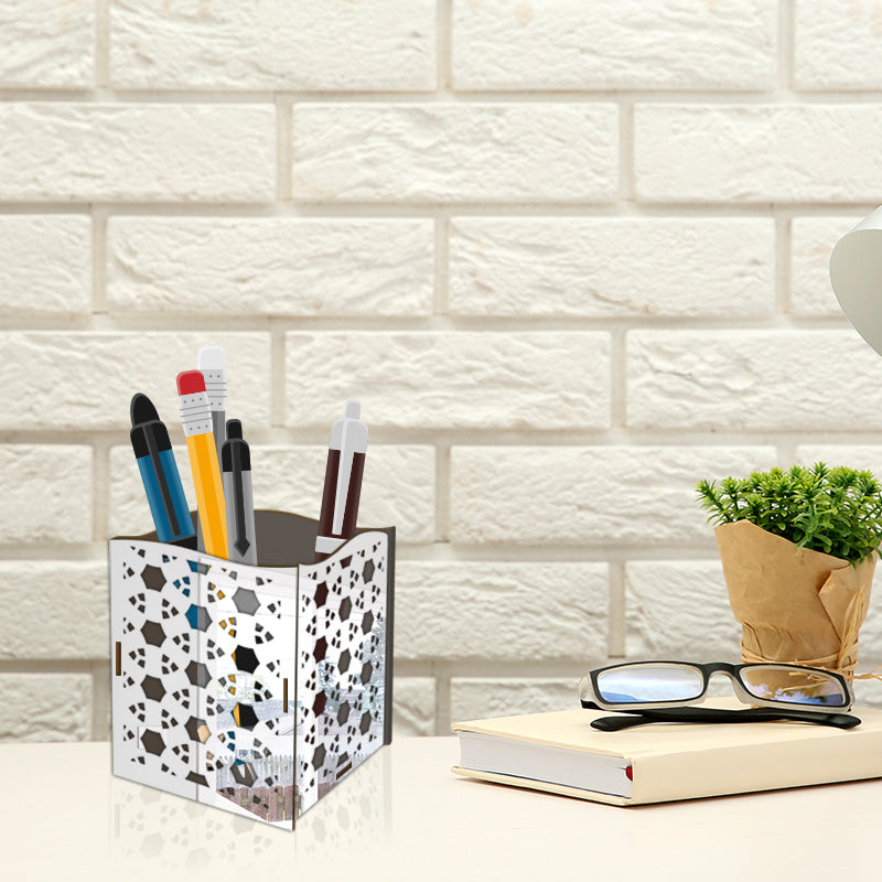 "HEXAGON", Acrylic mirror Pen stand | FHMax.com