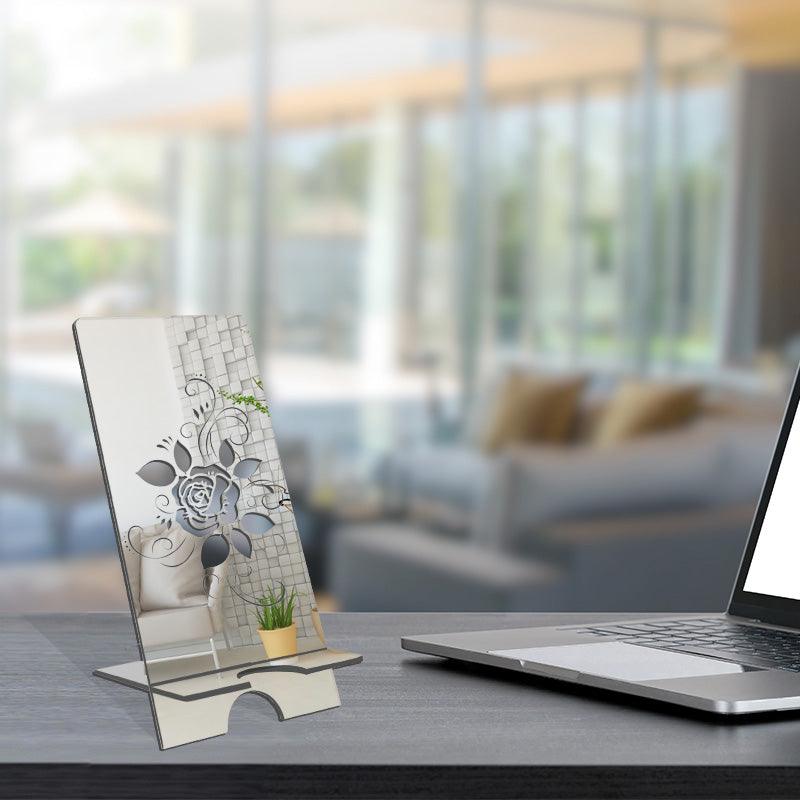 Laser Cutting Rose Design, Reflective Acrylic Mobile Phone stand ...